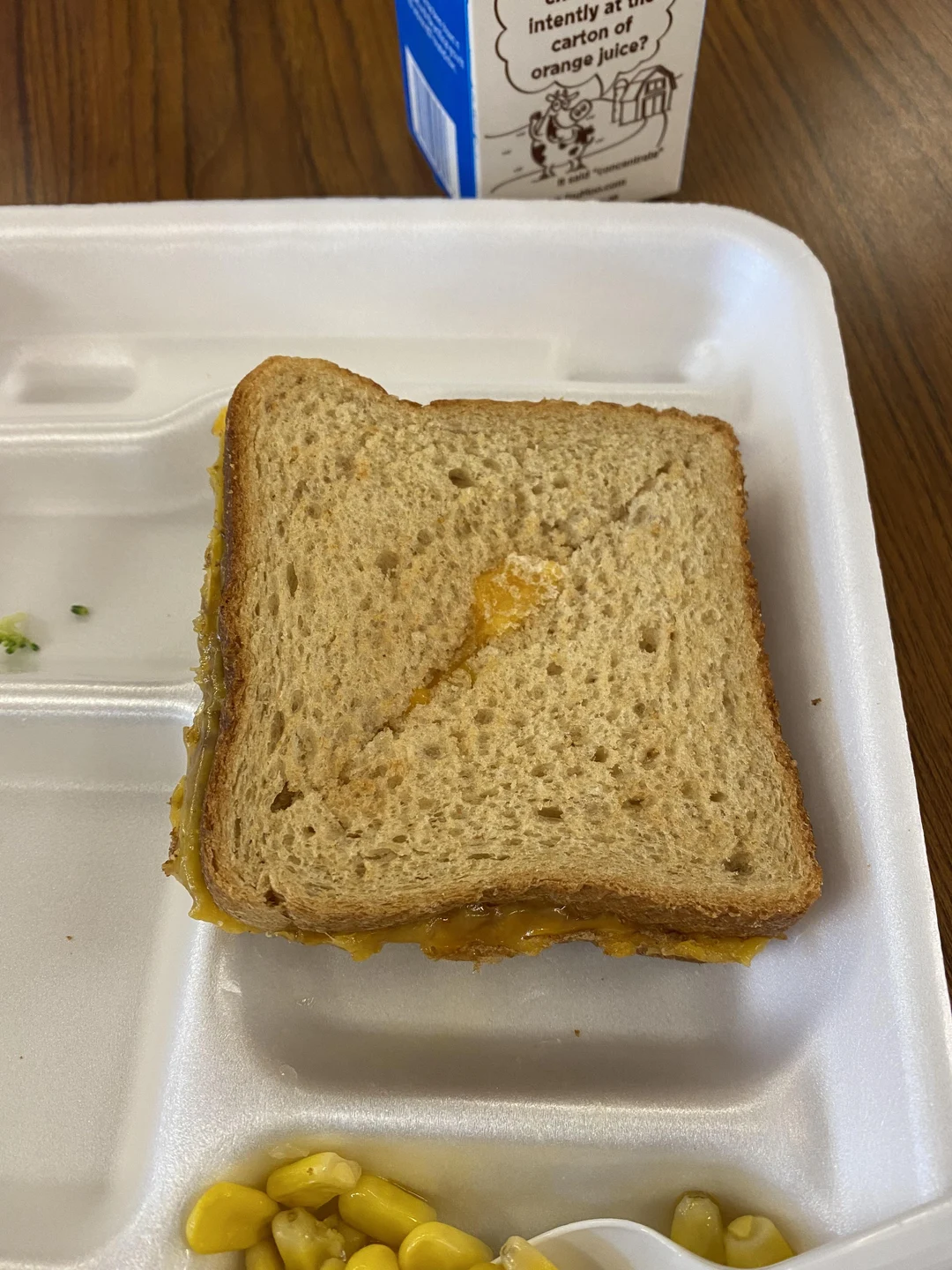 A school grilled cheese that I had the other day. Tasted like stale bread and sadness | Scrolller