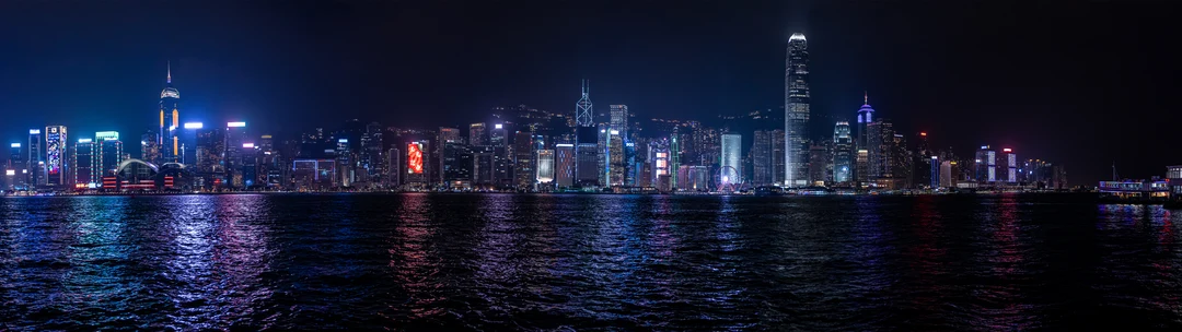 [7680 x 2160] Hong Kong Night Skyline Dual Monitor 4K | Scrolller
