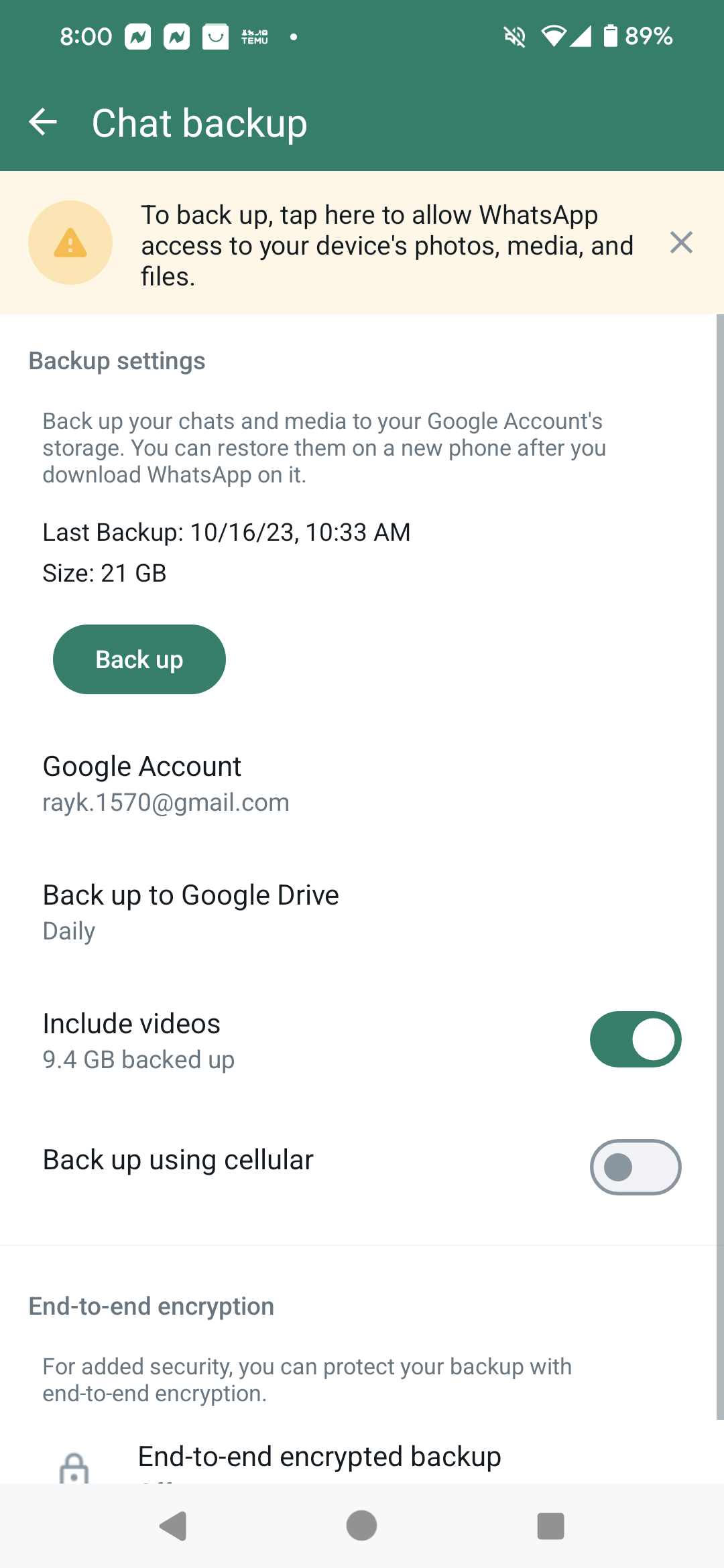 Backup issues | Scrolller