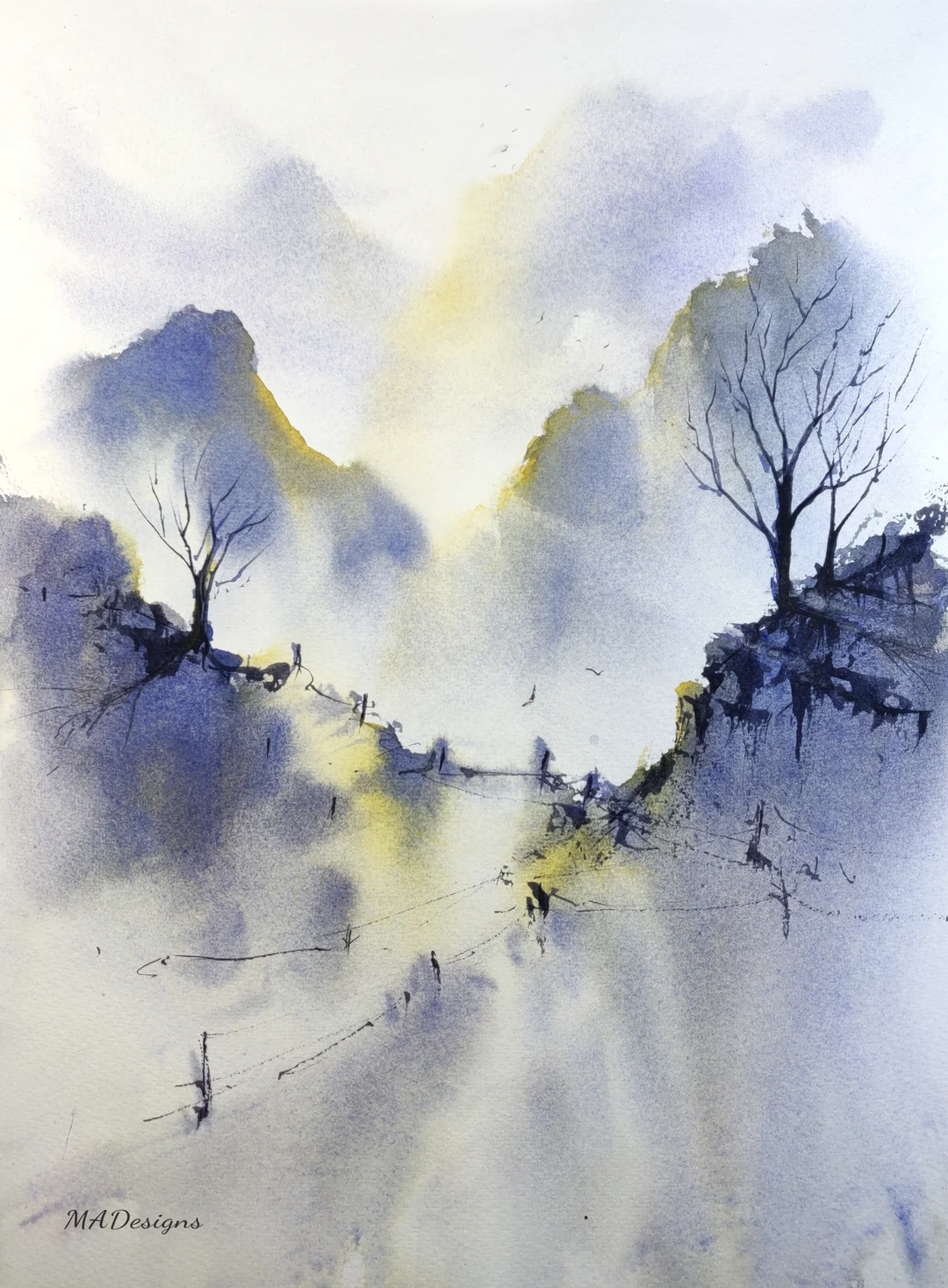 Hillside, Watercolour | Scrolller