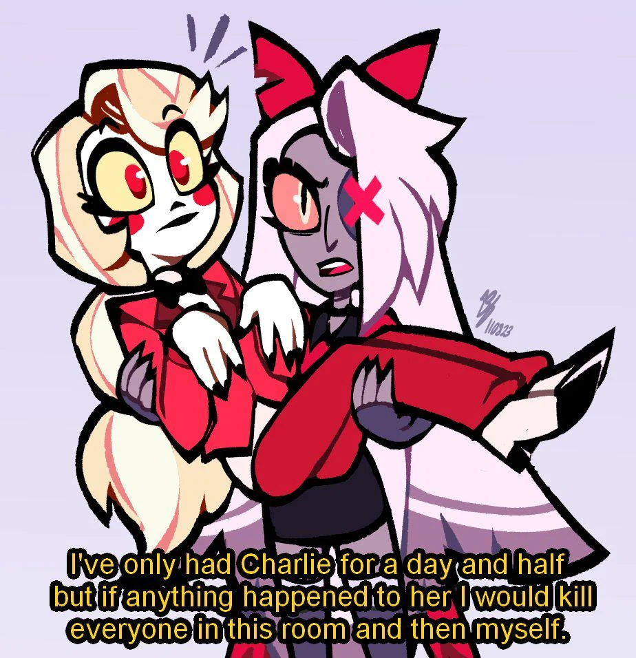 [@mrbendyfeathers] If they had met later, Vaggie would be the same with Charlie. | Scrolller