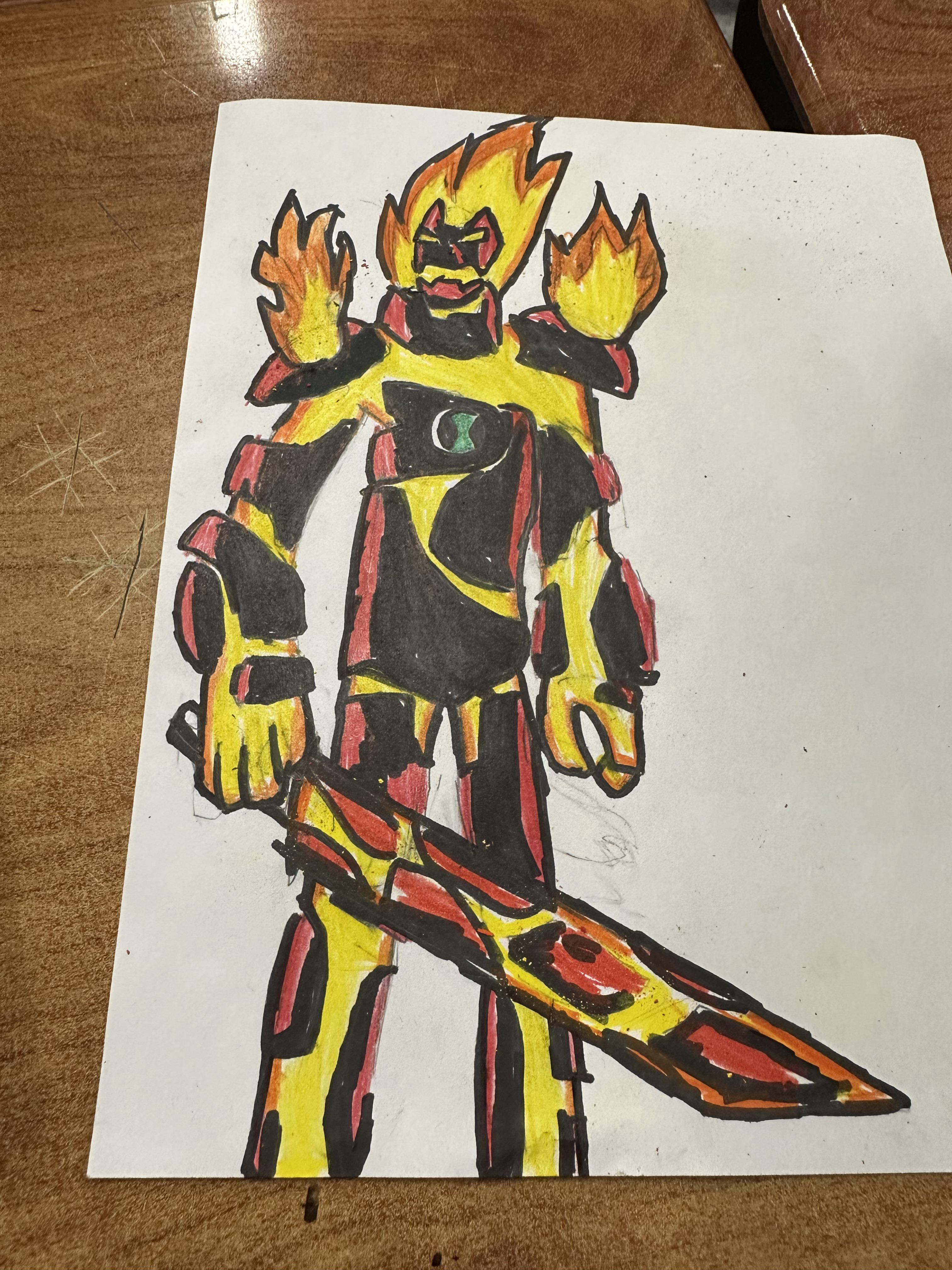 My first drawing of Heatblast | Scrolller