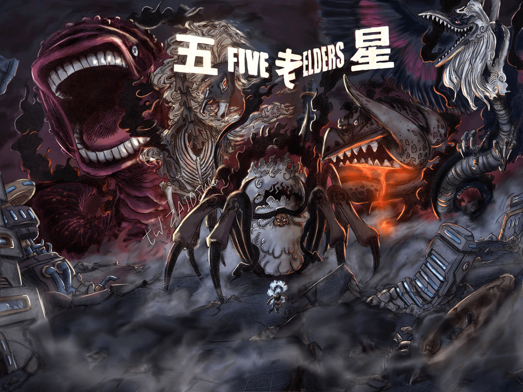 Luffy vs 5 Elders 🥶🔥 | Scrolller