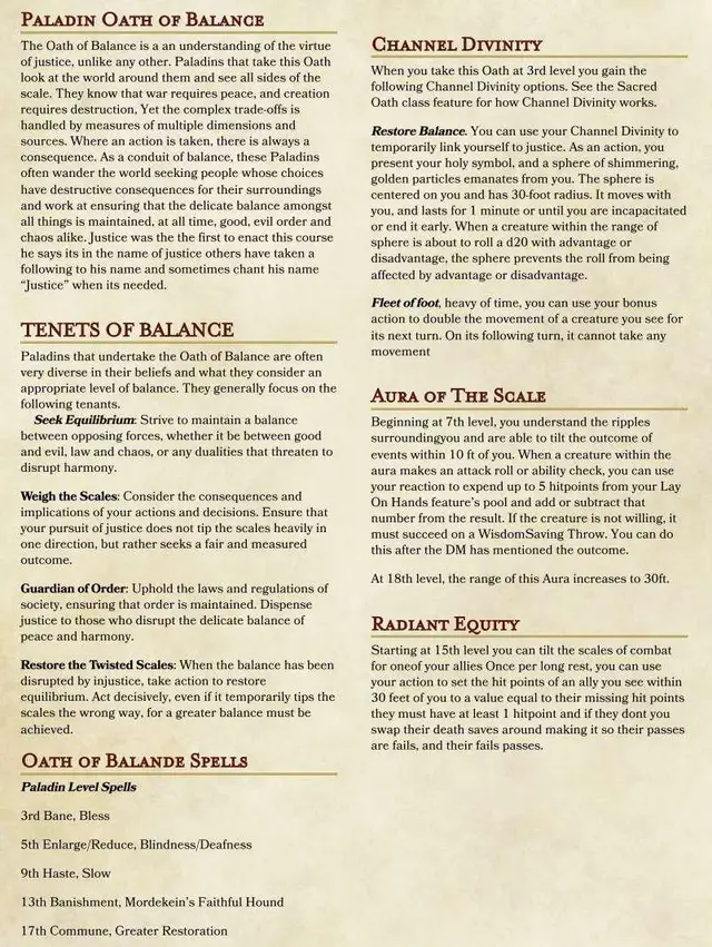 Paladin Oath of Balance | Scrolller