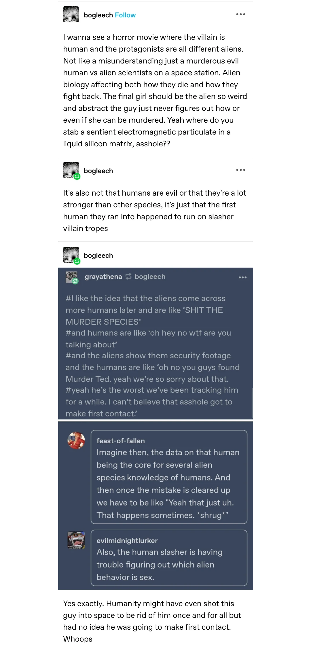 Aliens vs. the murder creature | Scrolller