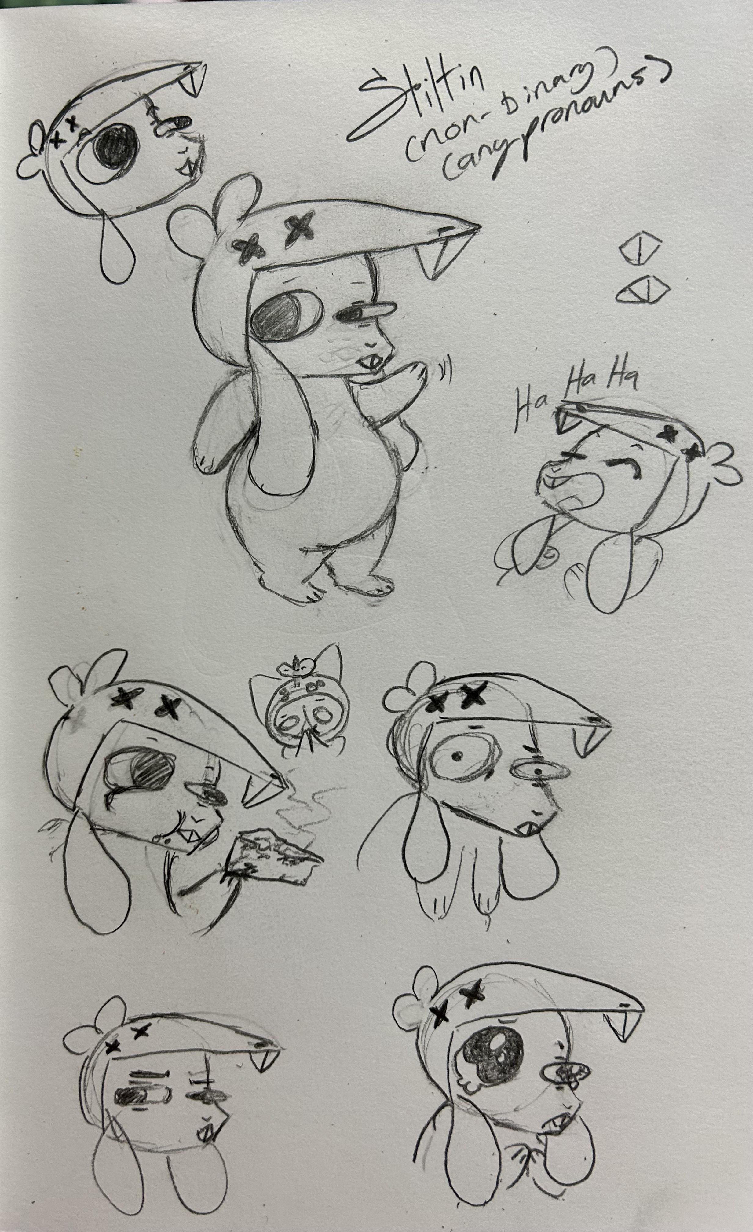 (Chikn OC) Stiltin redesign and dynamic expression sketches (by me) | Scrolller