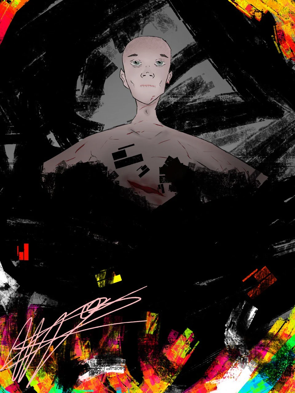 my personal depiction of depression, me, digital, 2022 | Scrolller