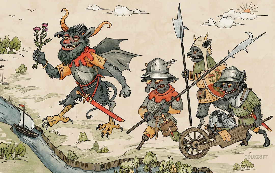Squad of medieval demons, Celezart (me), Digital, 2023 | Scrolller