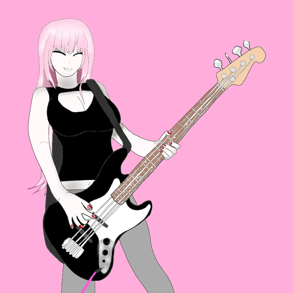 Calli playing the bass | Scrolller