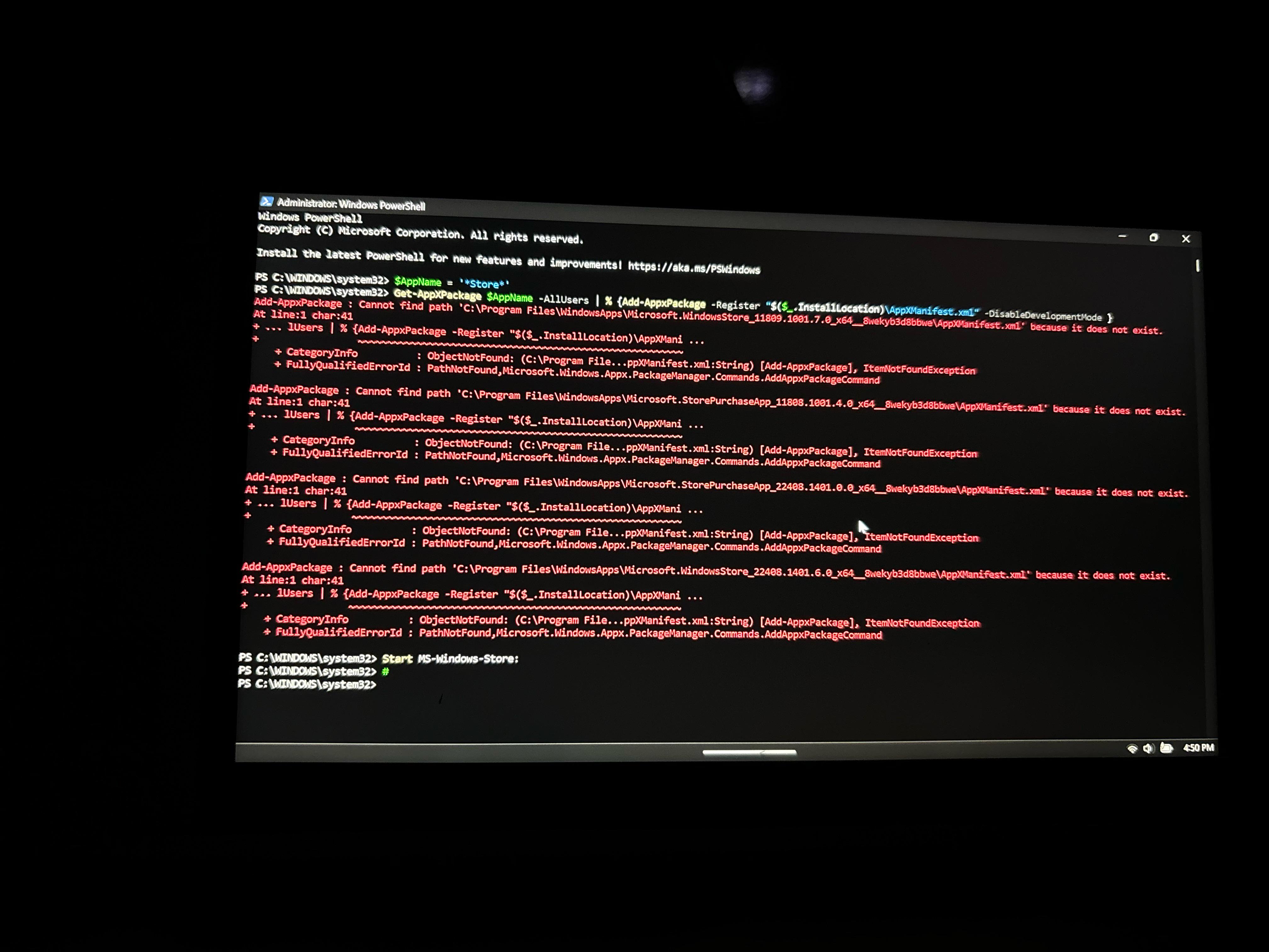Help installing Microsoft store tried everything | Scrolller