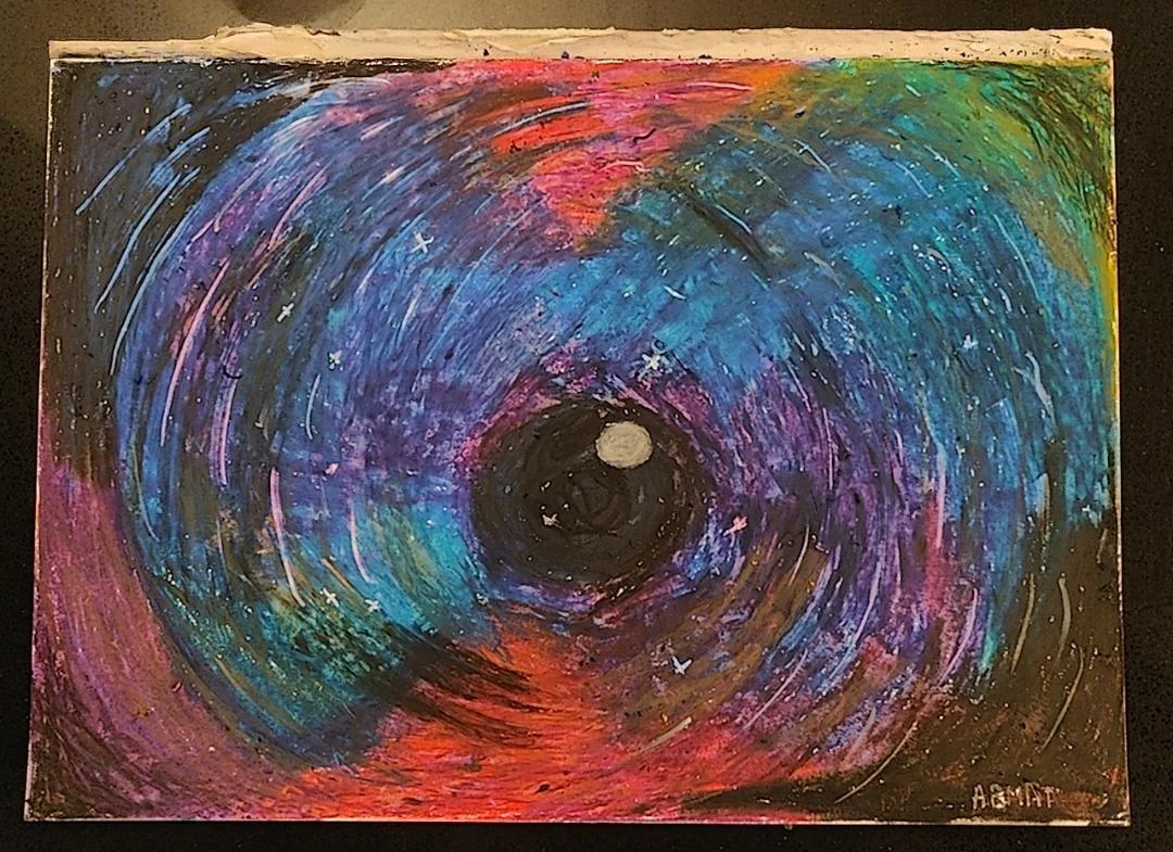 Into the void, Me, Oil pastels, 2022 | Scrolller