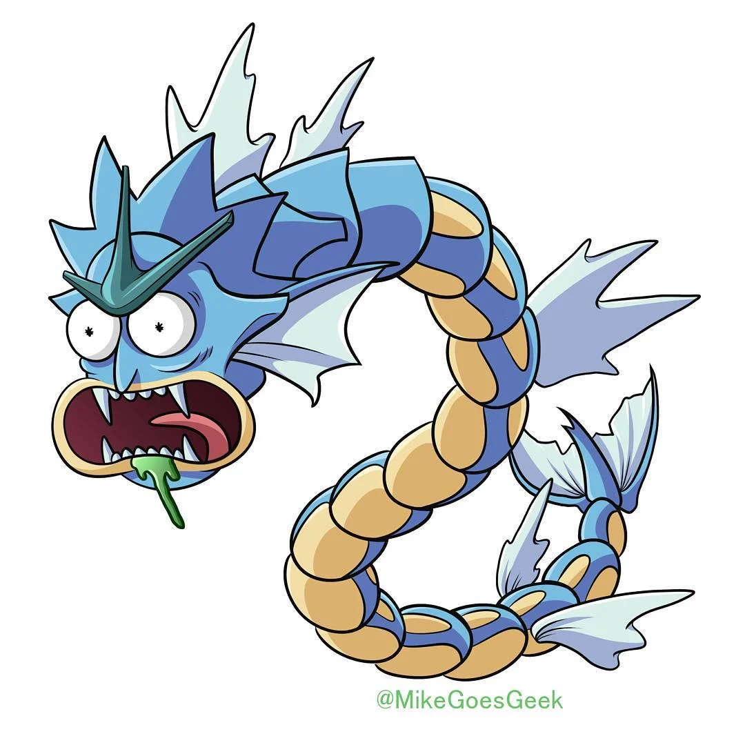 Rick Sanchez/Gyarados Mash-Up by mikevasquezart | Scrolller