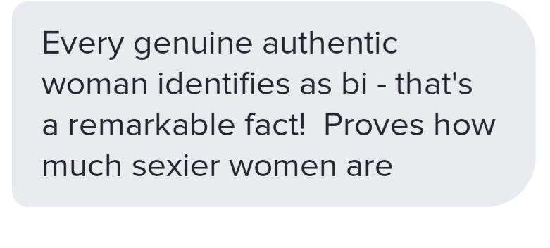 Bi women are the most authentic women apparently. How should i respond? :) | Scrolller