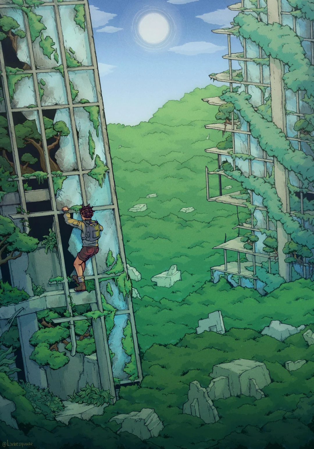 Overgrown skyscrapers (Artwork by Livresquare) | Scrolller