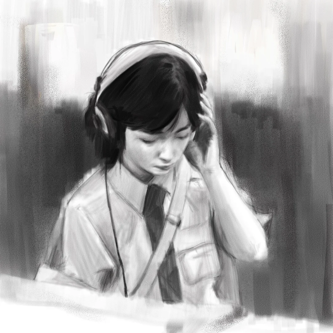 Girl on headphones, Axlapz (me), digital, 2023 | Scrolller