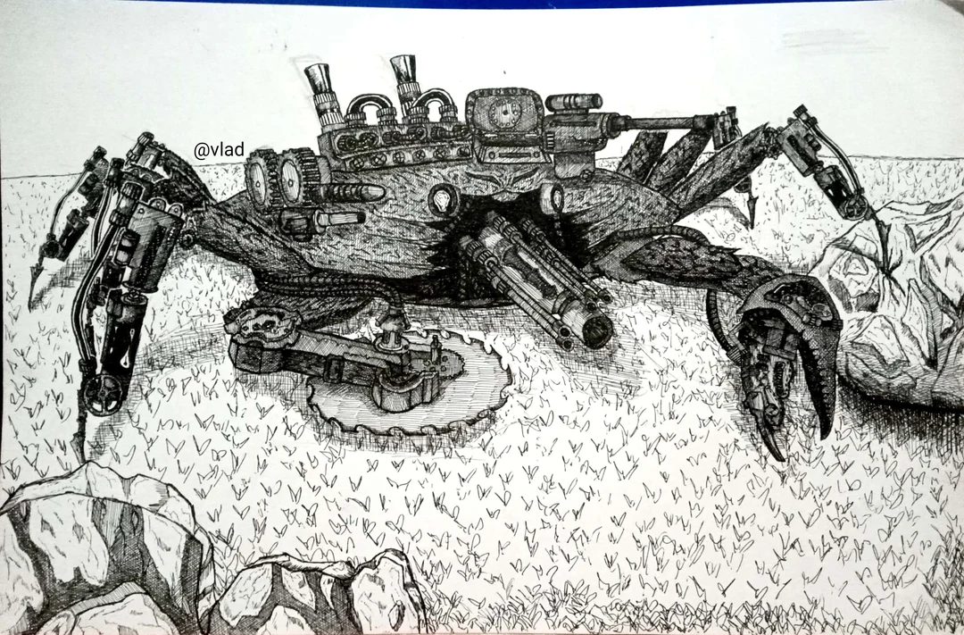 Mecha Crab, Me, Signpen, 2022 | Scrolller