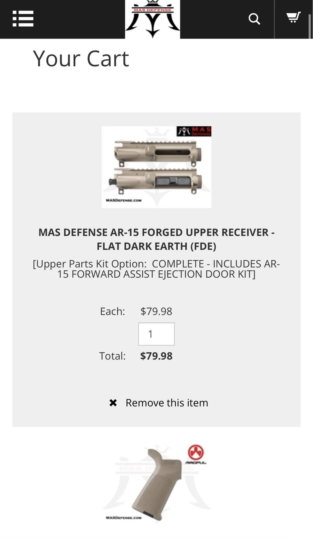 MAS Defense Stripped Upper | Scrolller