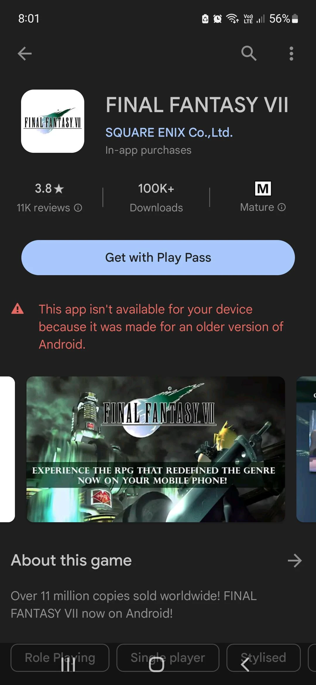 Wanted to replay FF7 again on my phone.. | Scrolller