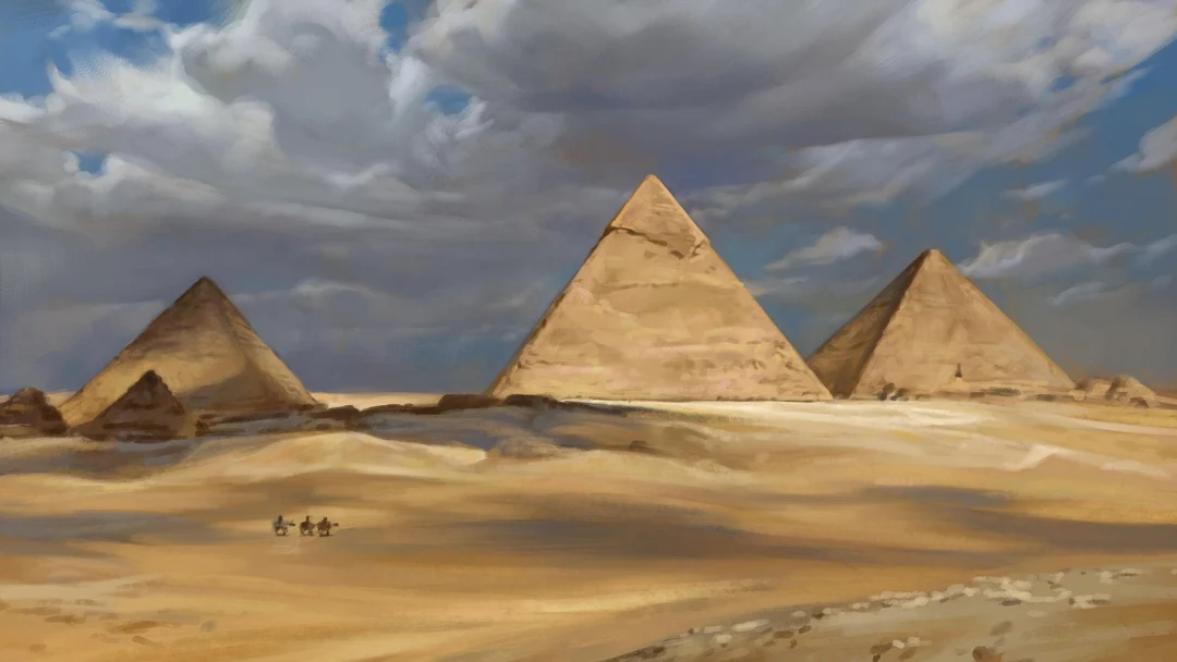 The Pyramids of Giza, Noah Bradley, Digital, 2023 | Scrolller