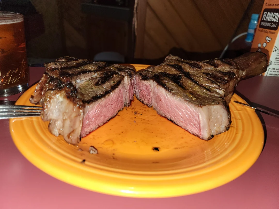Cowboy ribeye finished on the grill | Scrolller