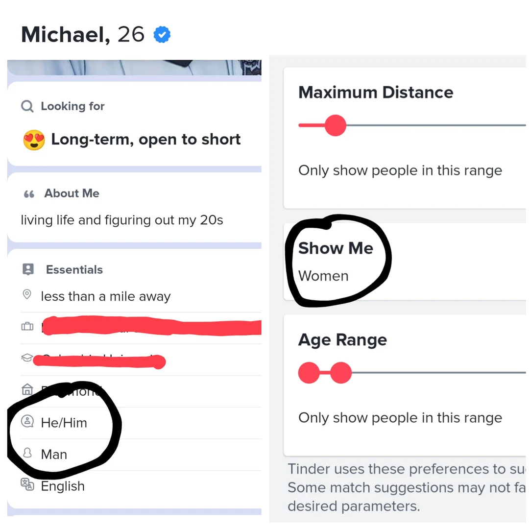 Tinder has started showing me nothing but men, even though my preference is set to women. Has ...