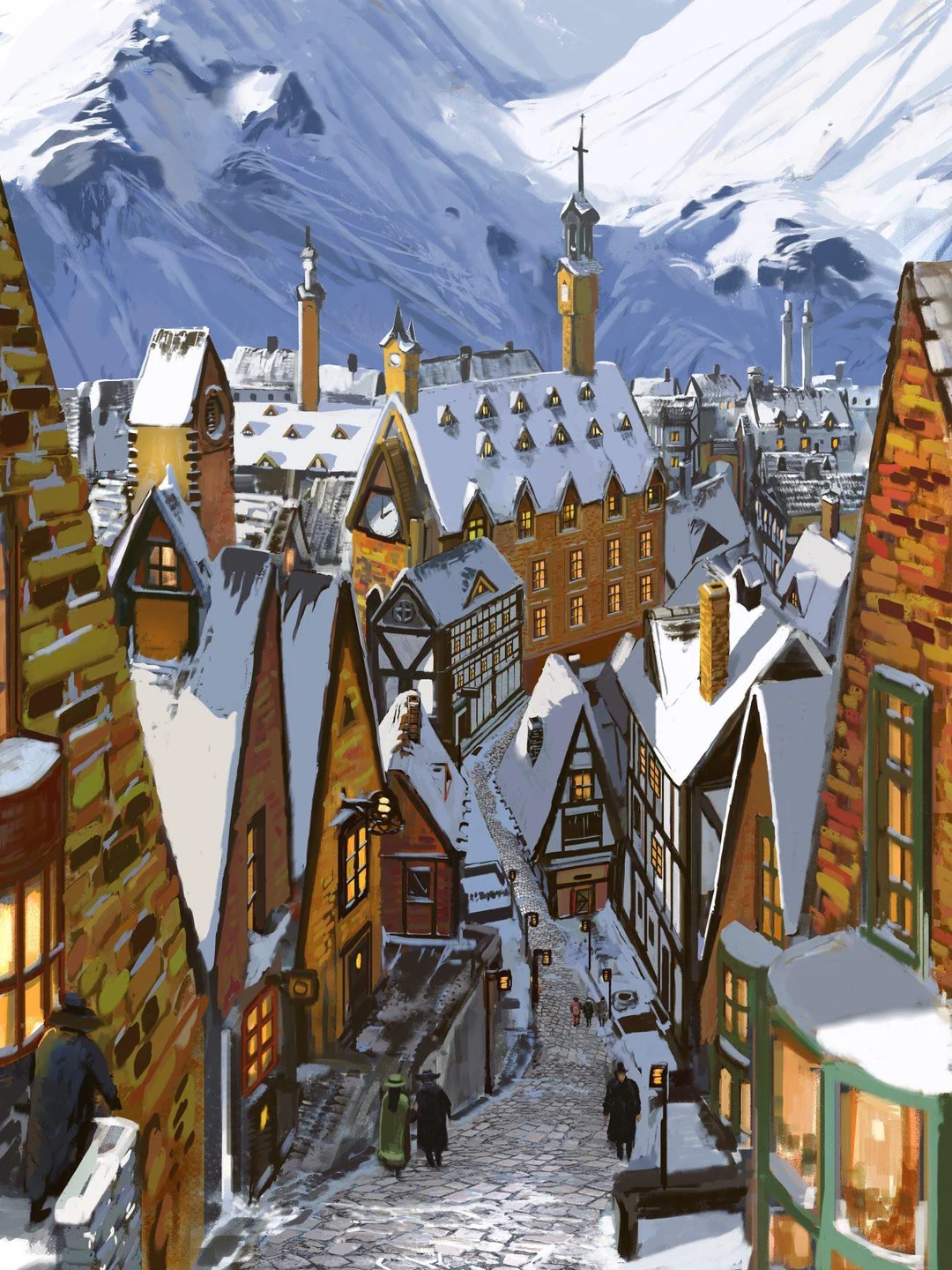 Old city under snow by artist Huy Tran Viet | Scrolller