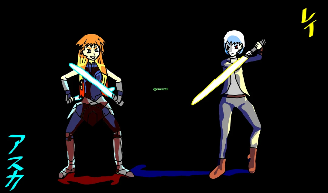 Asuka Tano & Rey Ayanami (by me) | Scrolller