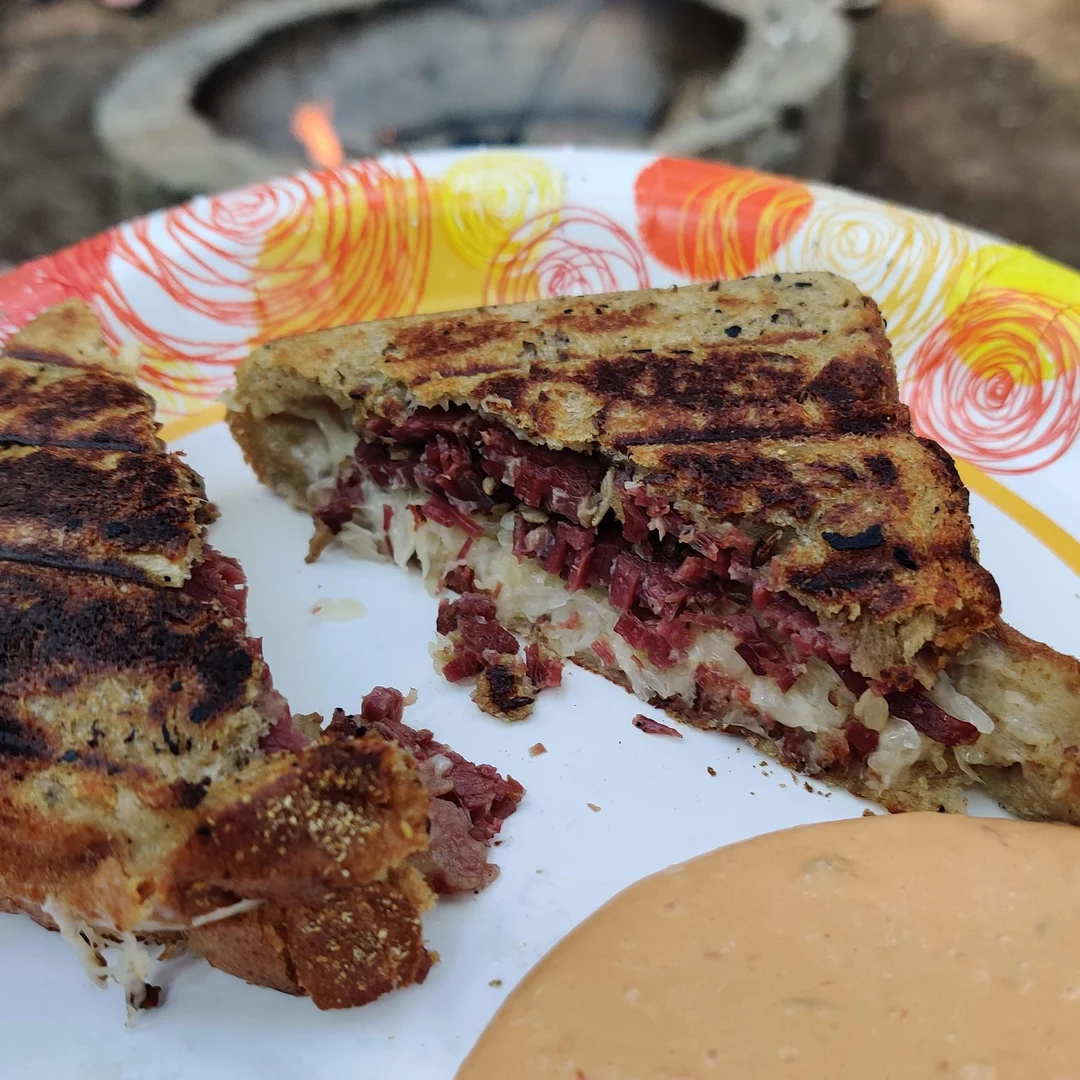 Campfire Reuben made with homemade pastrami | Scrolller
