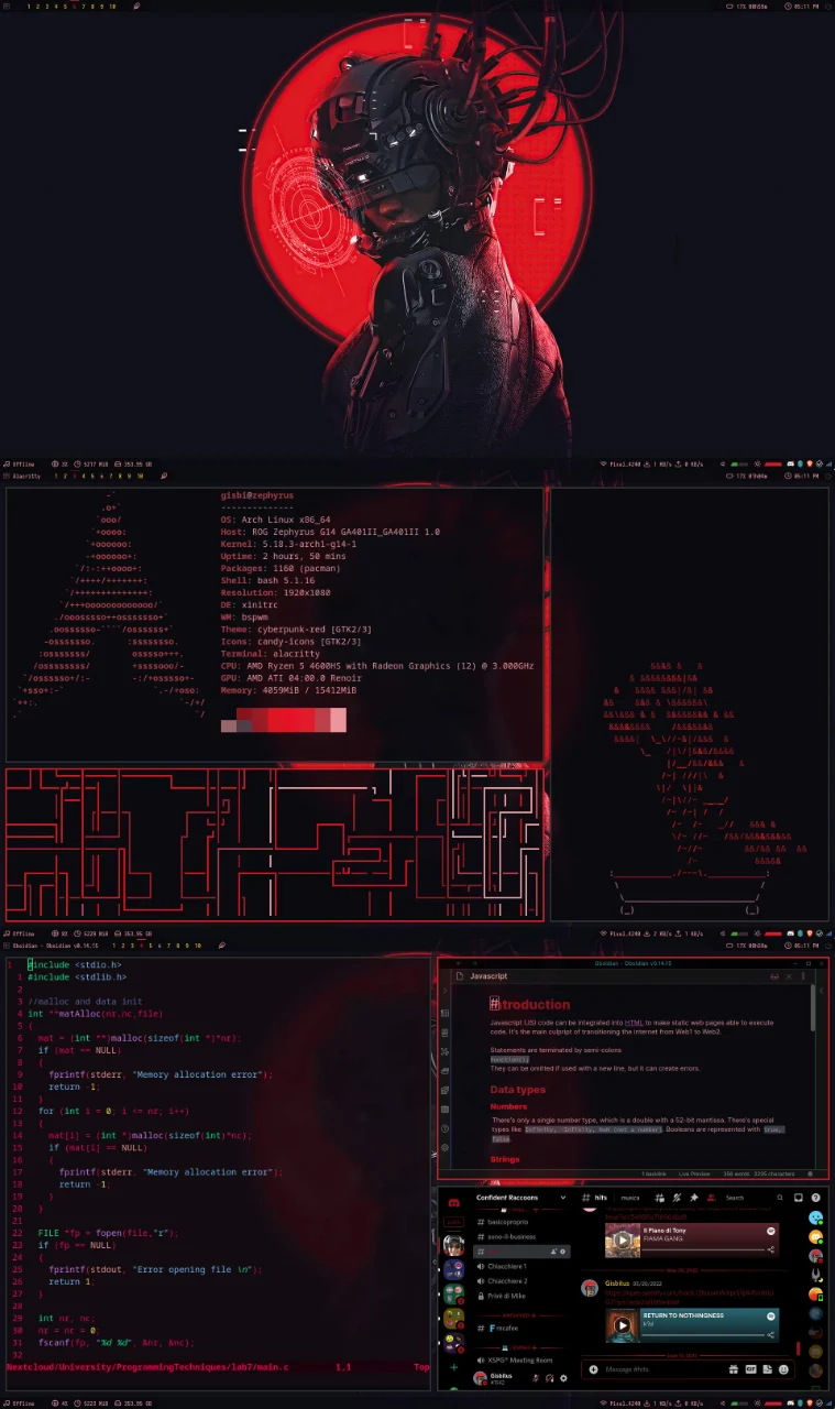[BSPWM] Dark Dystopian Cyberpunk theme | Scrolller