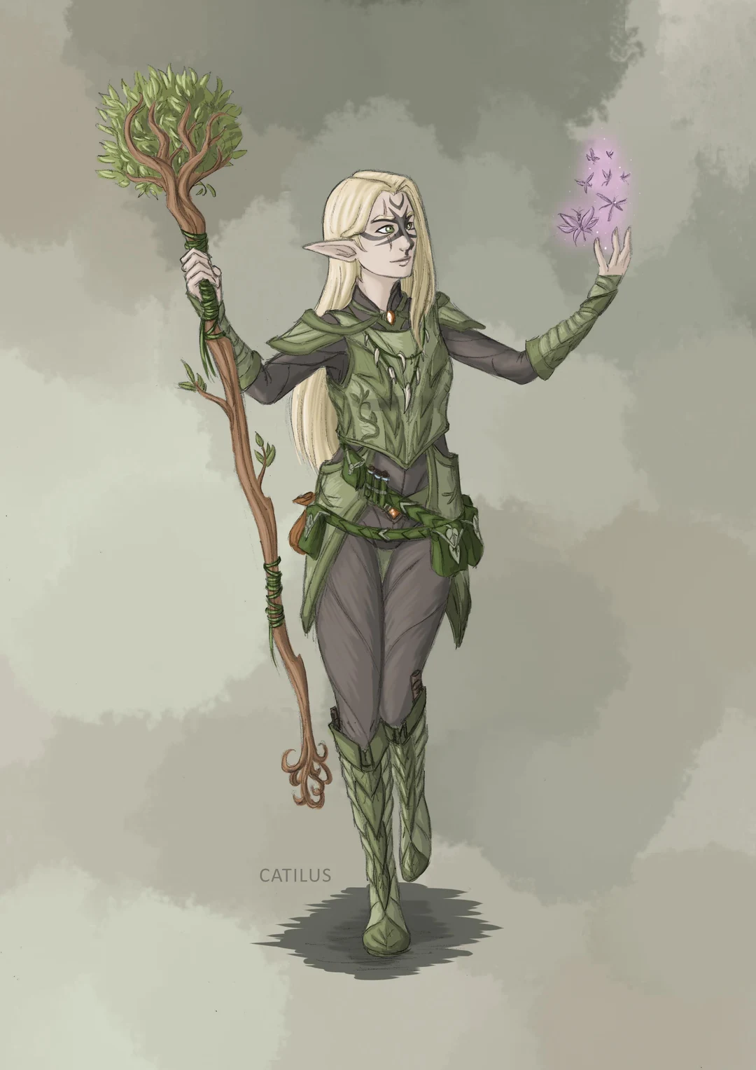 [OC] [ART] Guinevere "Seven" Rivvikyn, Palid Elf Echo Knight and Circle of the Moon Druid – by ...