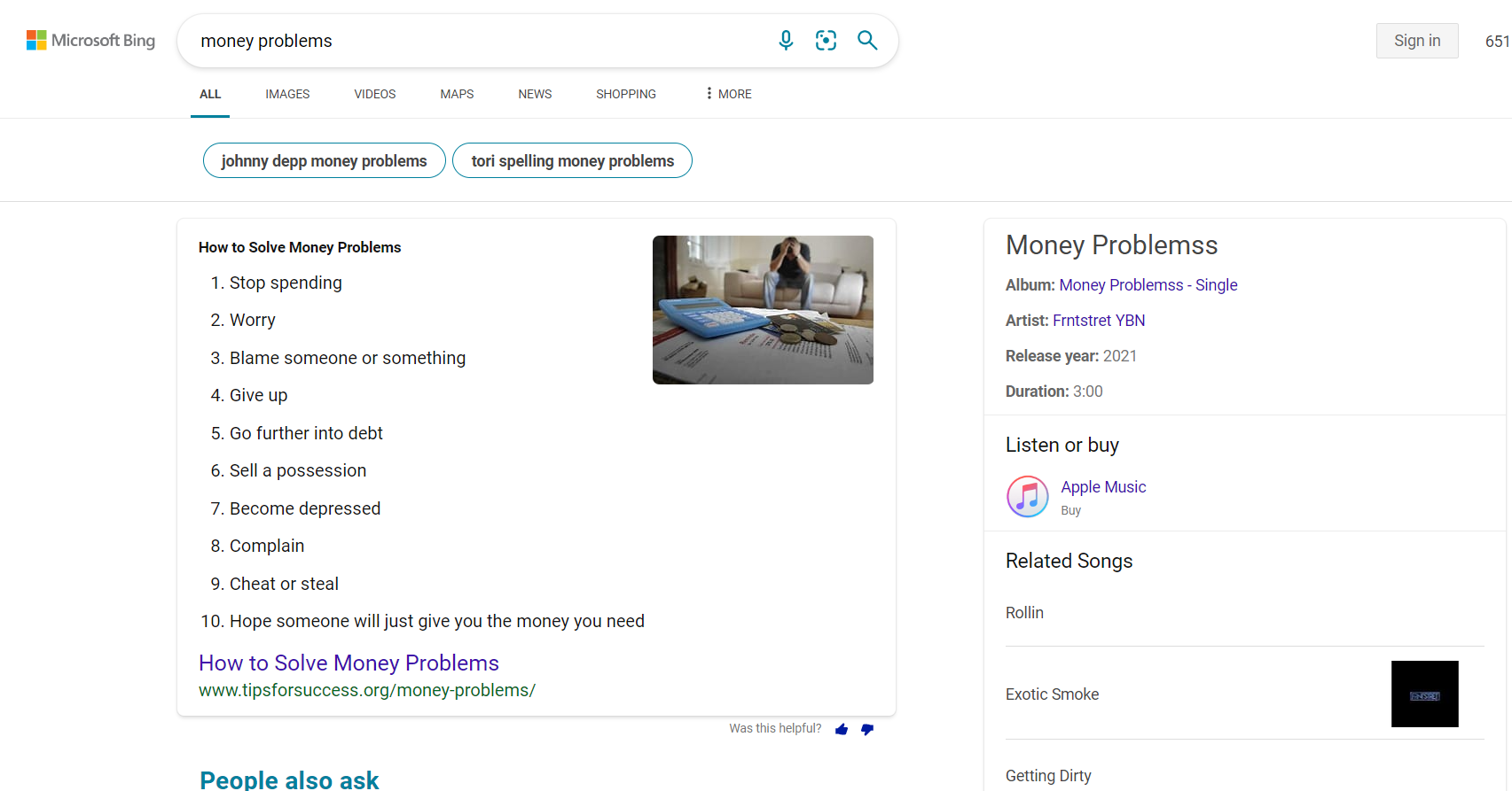 Money problems Bing | Scrolller
