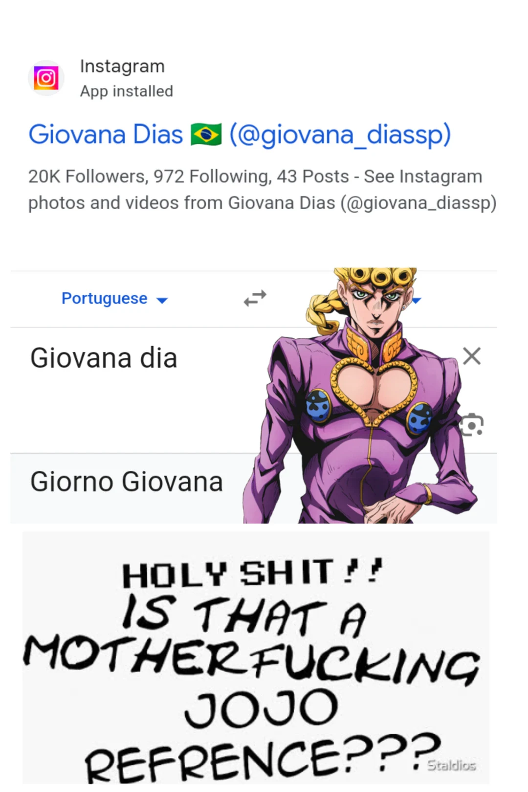 JoJo references in Instagram? | Scrolller