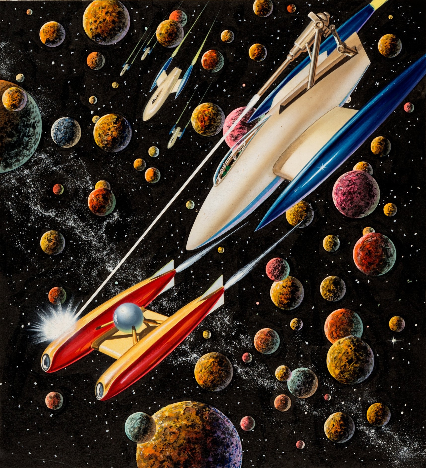 Imagination Science Fiction magazine cover art, June 1956, by Malcolm Smith | Scrolller