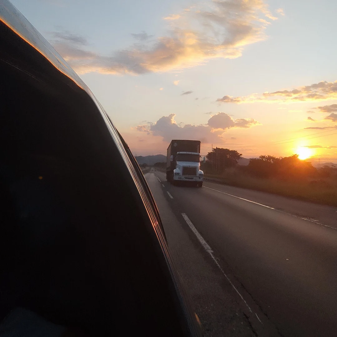 Sunset on the highway. | Scrolller