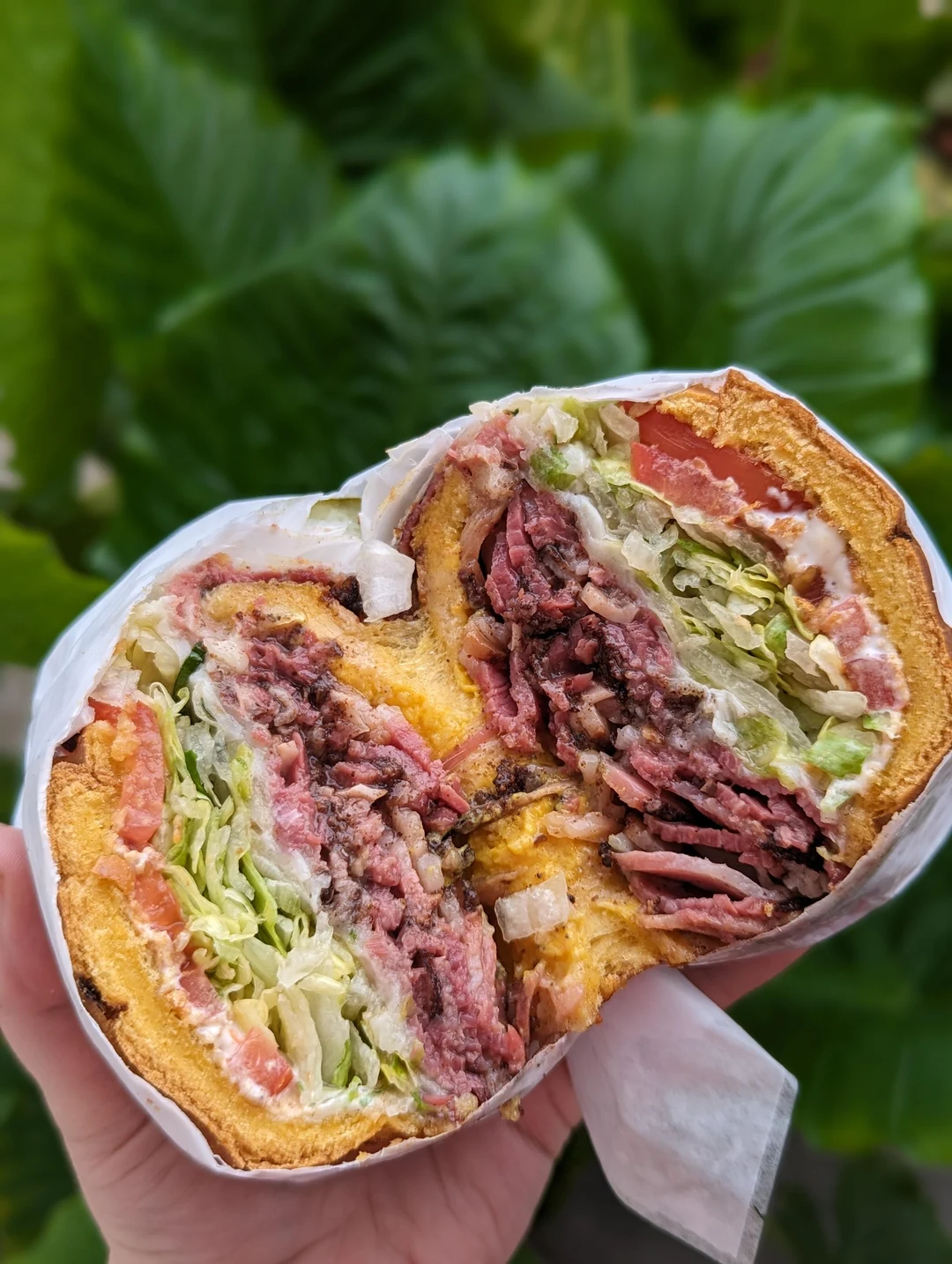 Pastrami with "the works" on an onion roll (from Olive Tree Market in San Diego, CA) | Scrolller