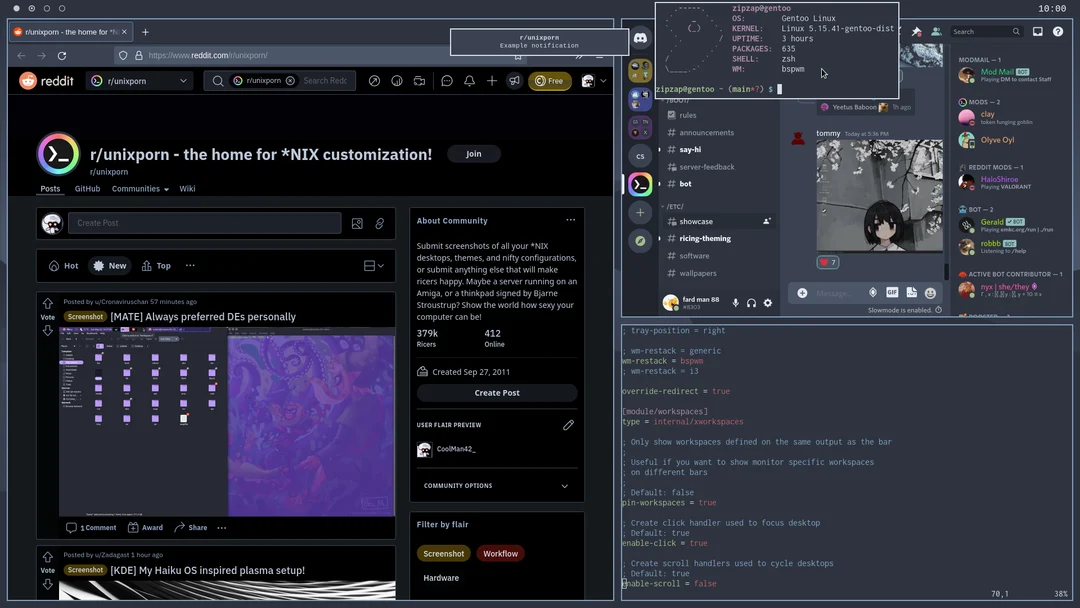 [bspwm] My first rice on Gentoo | Scrolller