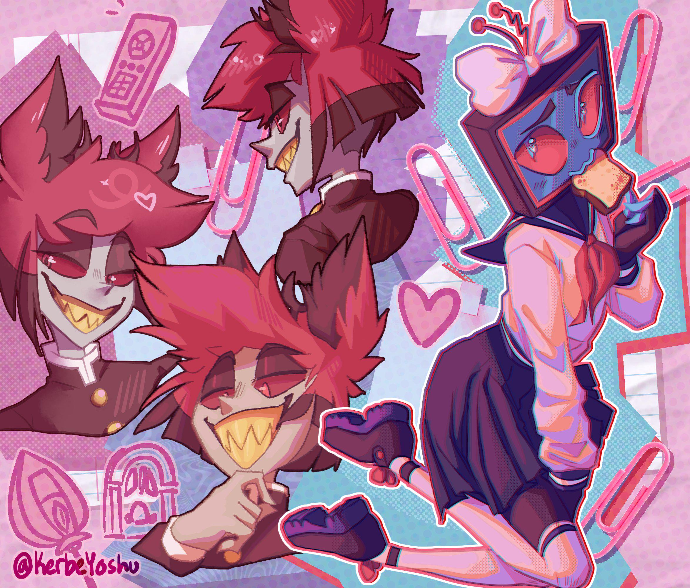 Highschool Girl Vox: "B-BAKA Alastor Senpai!" 🦌😱🔥By @KerbeYoshu | Scrolller