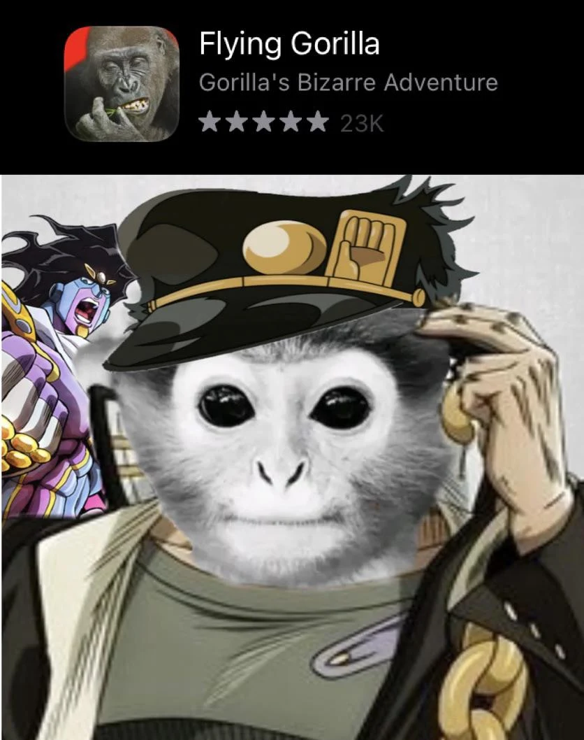 Flying gorilla is a jojo refrence | Scrolller