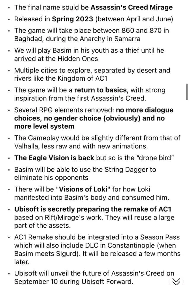 Assassin's Creed Mirage Rumors | Scrolller