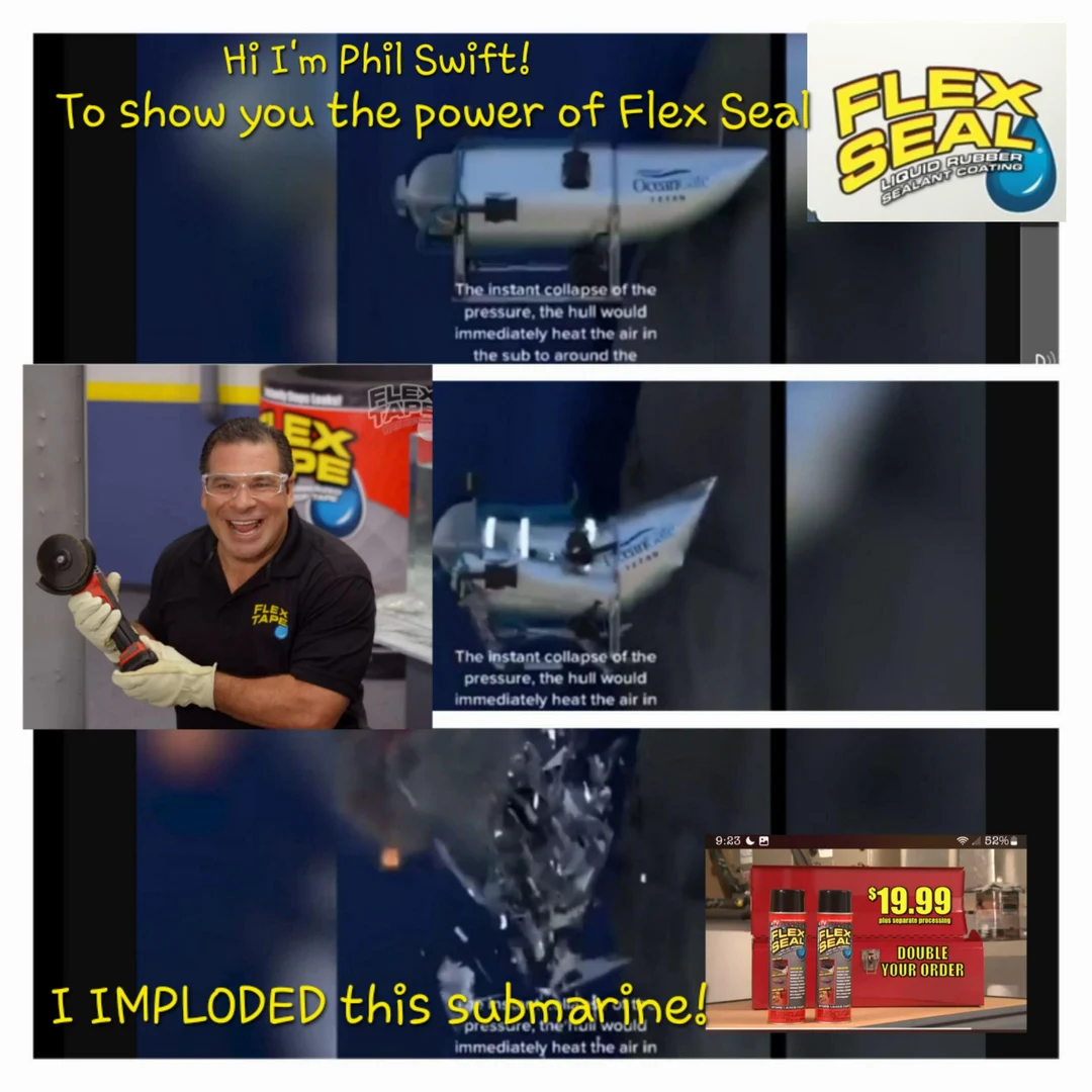 I think this is just Phil Swift stunt. He'll have that sub repaired before we know it. | Scrolller