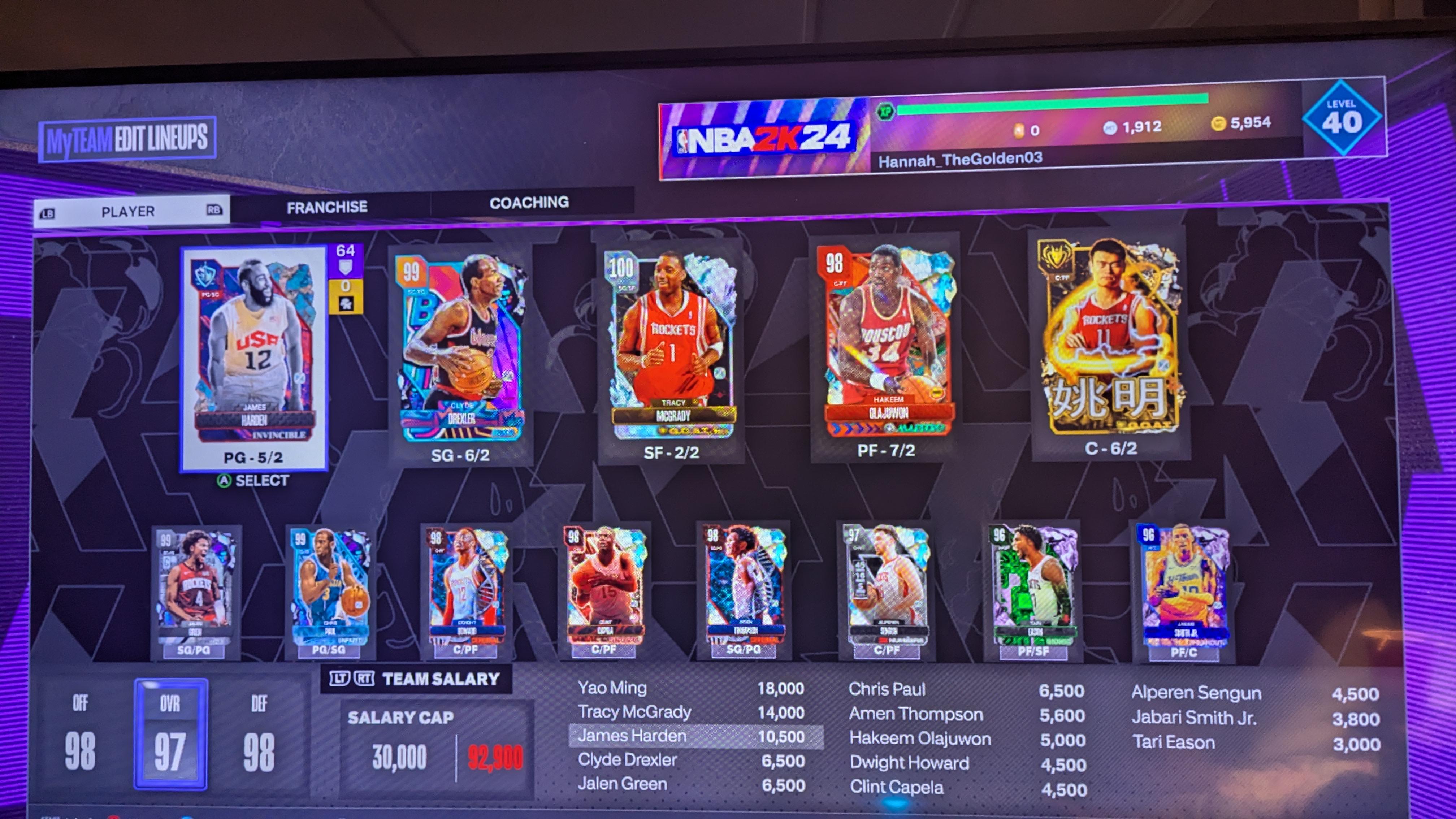Finally finished my Rockets lineup | Scrolller