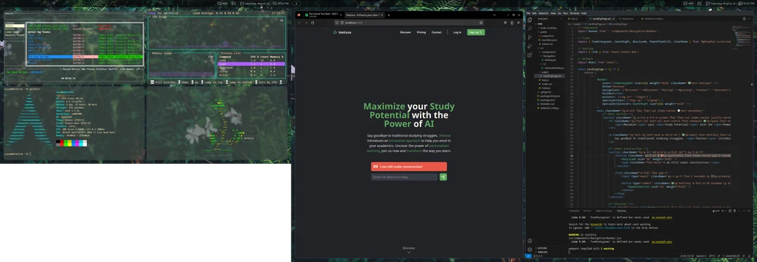 [Hyprland] Web-development setup (Need third monitor on the right where I can put my code ...