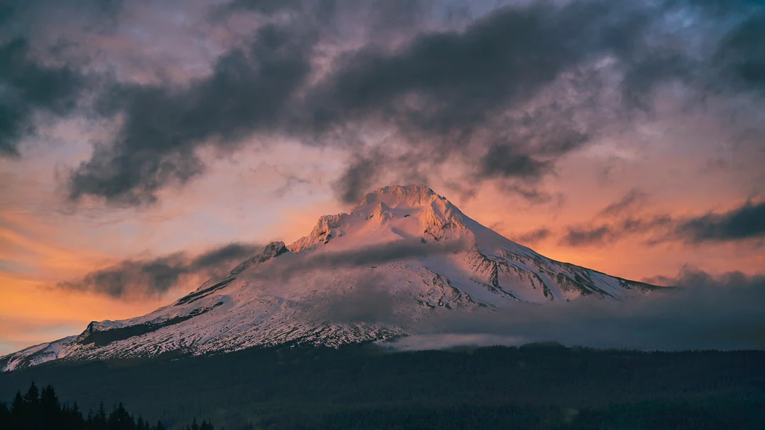 Snow Capped Mountain Under Gray Clouds [3840x2160] | Scrolller