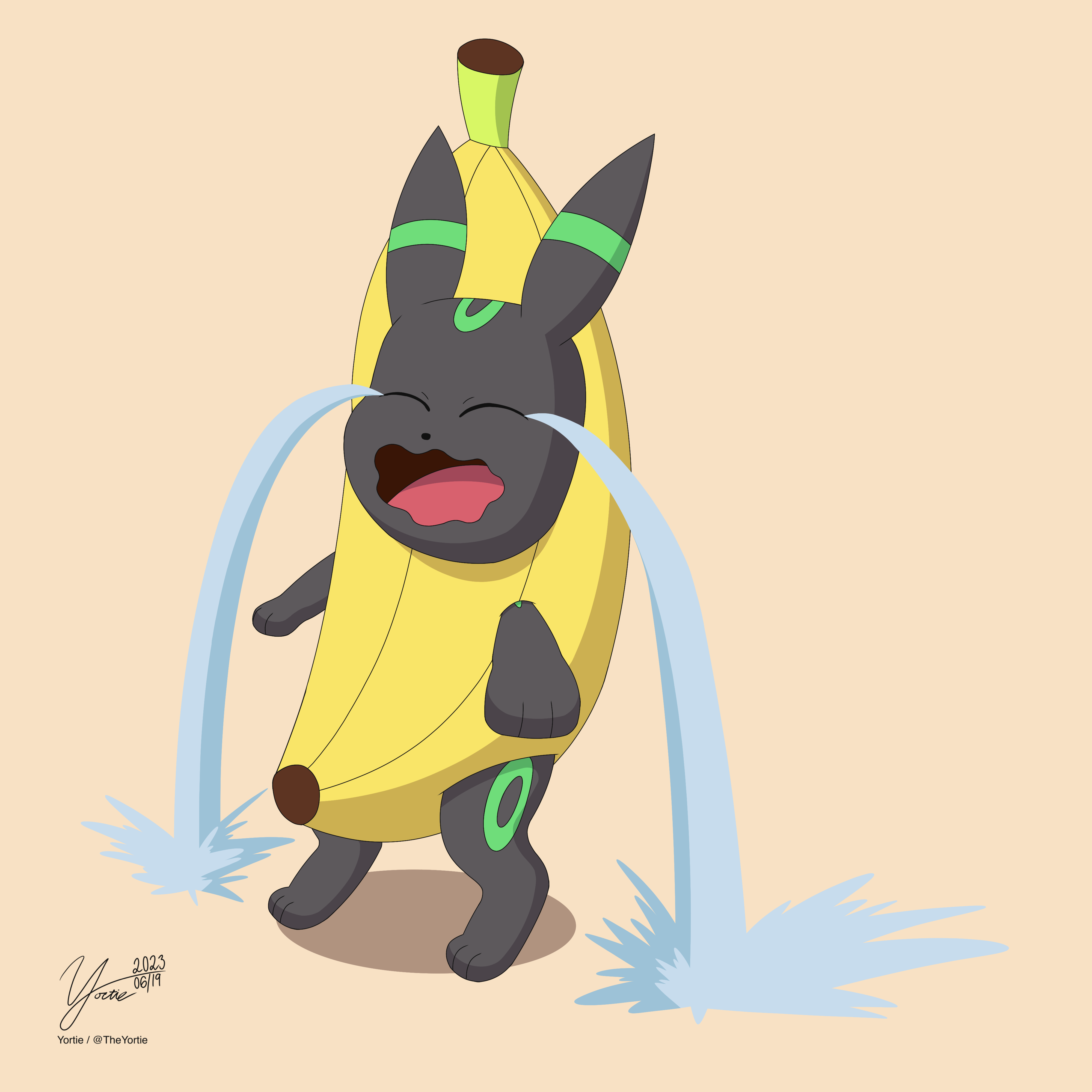 I drew the sad banana cat meme, but with my OC Umbreon, Mango (I’m aware of the irony lol ...