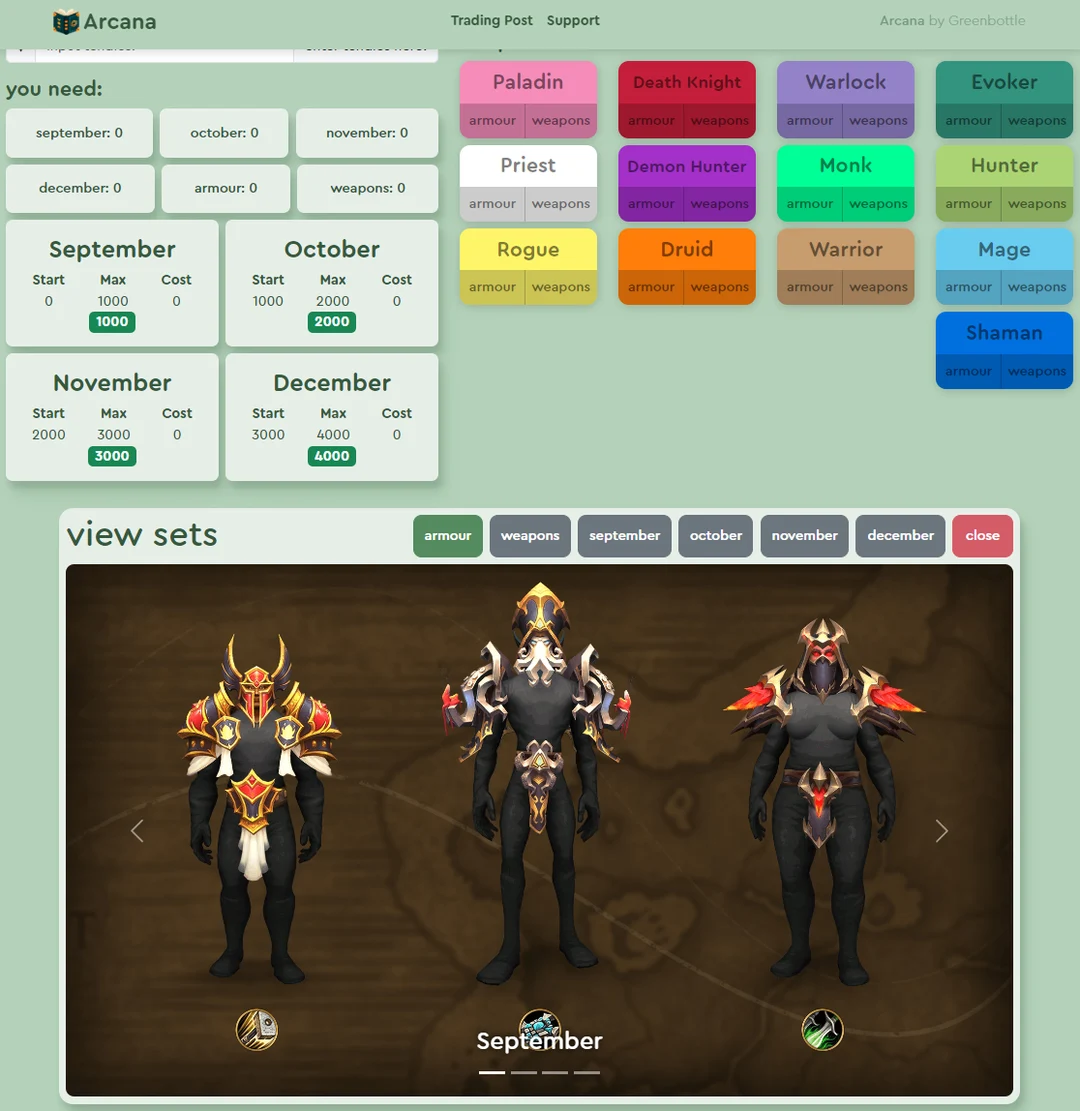 You asked, I delivered! Set item galleries are now on my trading post calculator! | Scrolller