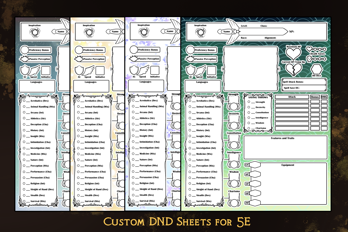 [ART] I made my own custom 5e character sheets! | Scrolller