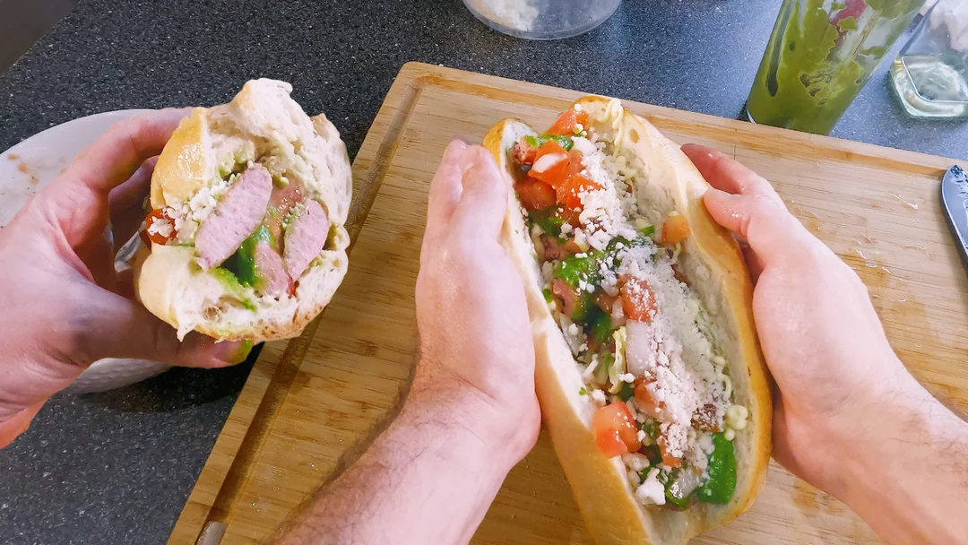 Cheesy Choripan with Chimichurri + Simple Salsa | Scrolller