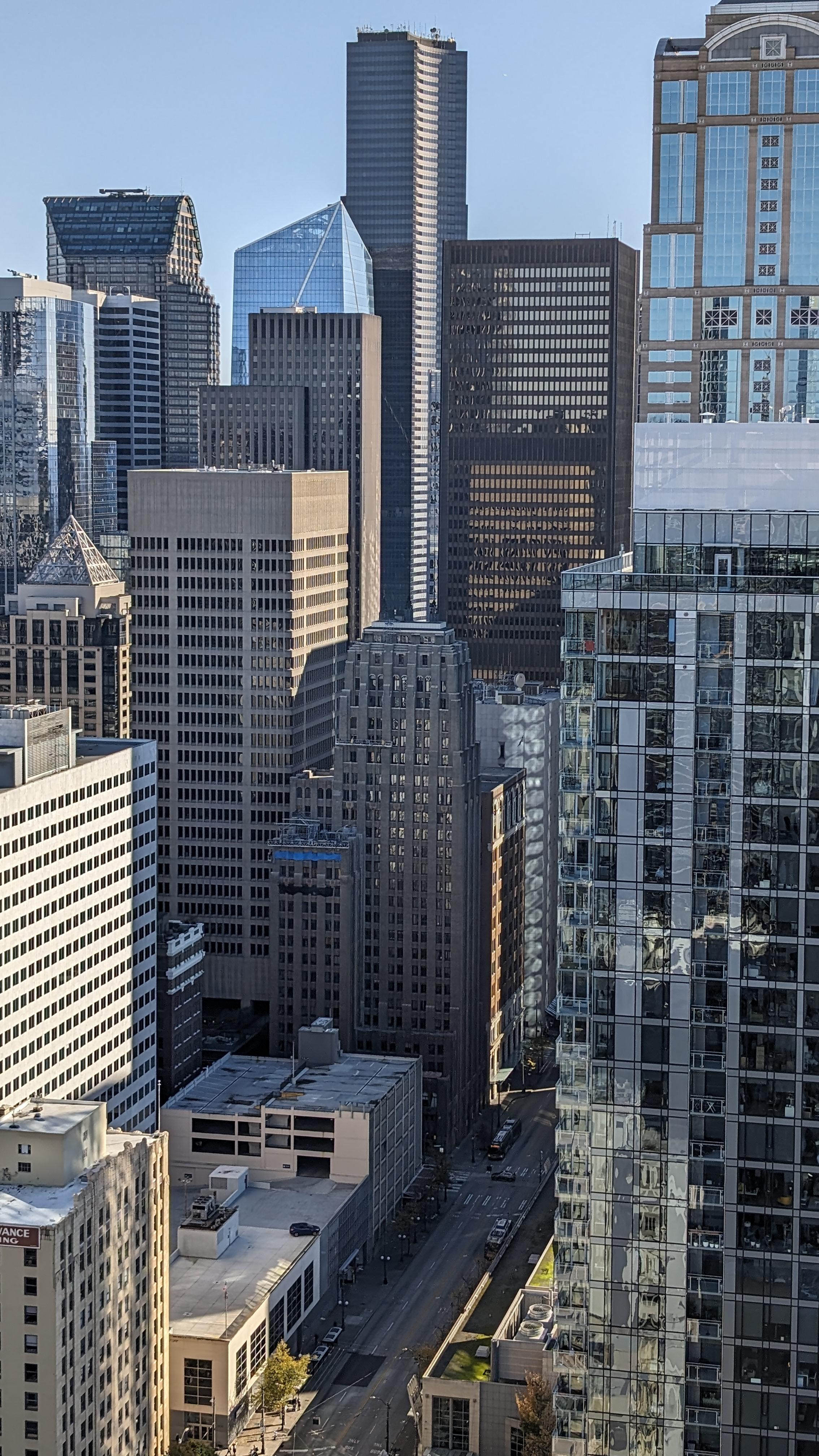 Seattle downtown core from the rooftop of my new apartment building. | Scrolller