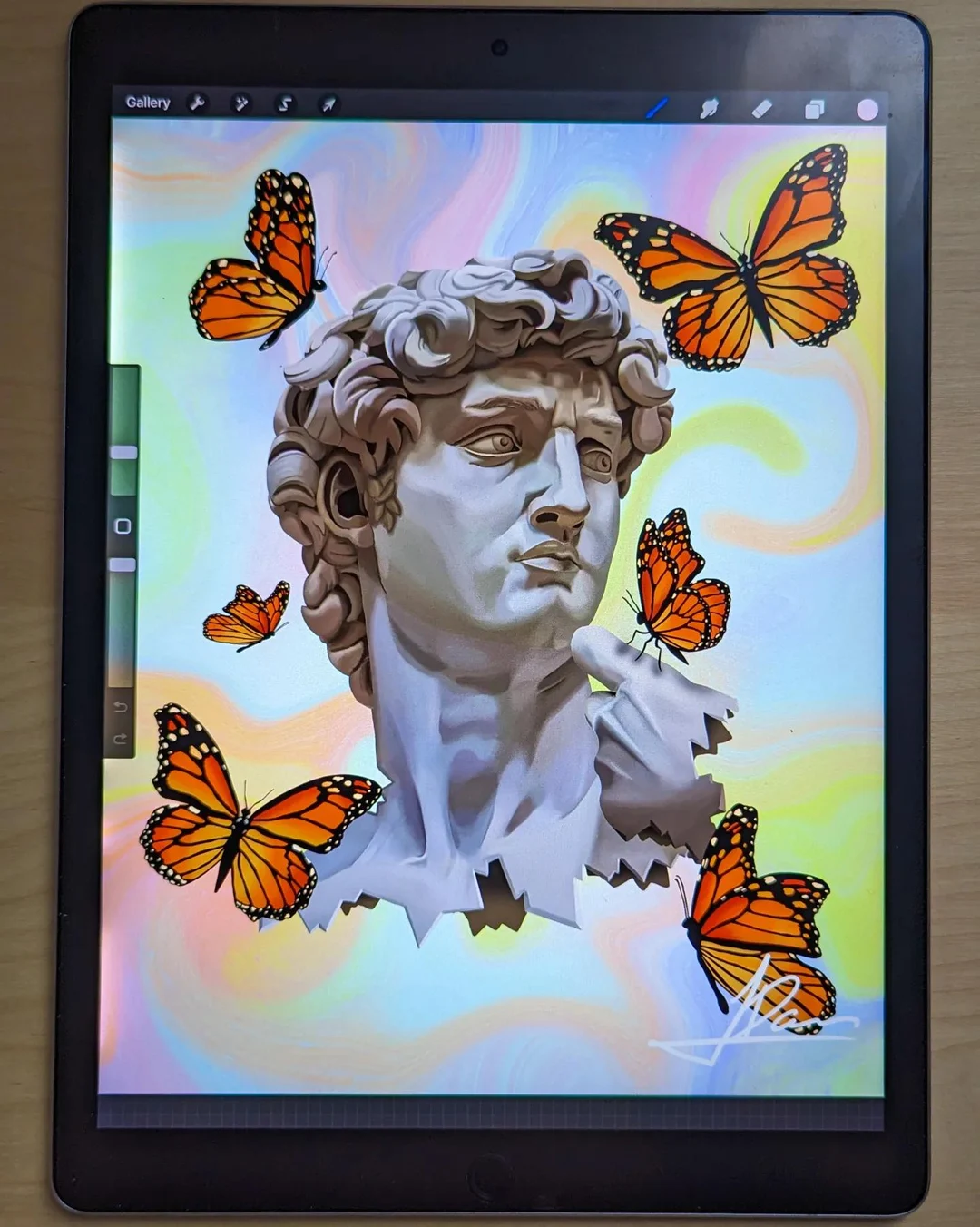 "statue of David" Me, digital, 2023 | Scrolller