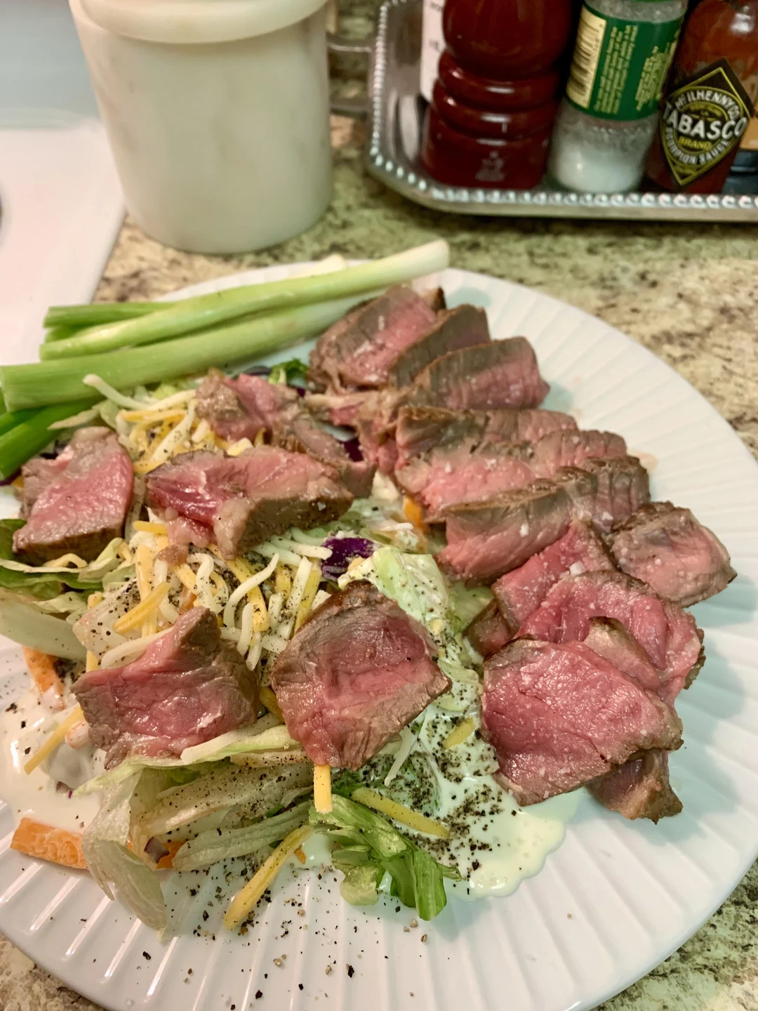 Steak Salad with a side of steak | Scrolller